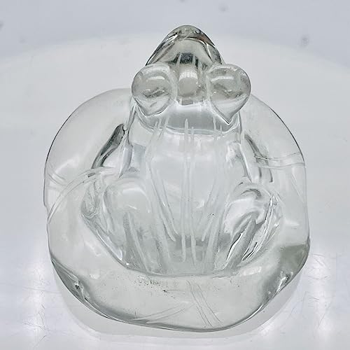 New Quartz Frog on Lilly Pad Carving 1 Figurine 30x45x45mm Clear for DIY Crafts and Jewelry Making PREM0D01935