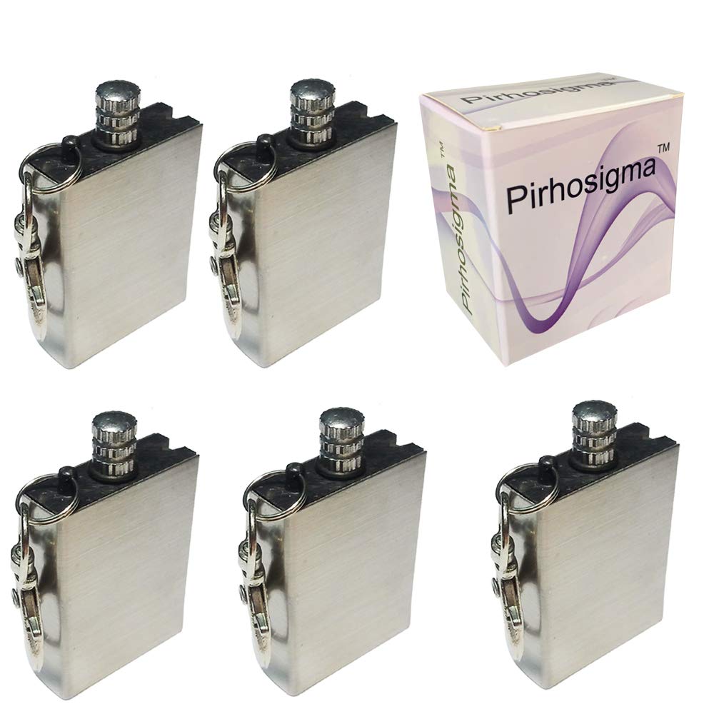 Pirhosigma 5 Pcs Emergency Hiking Survival Camping Fire Starter Flint Metal Match Lighter Matchbox Fire Startfor Camping Outdoor