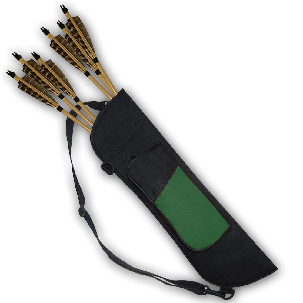 Carol Archery Side/Back Arrow Quiver with Zipper Pocket 151119 Green