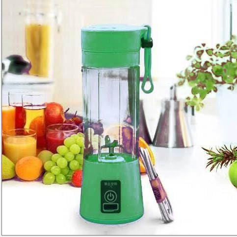 Generic Portable Blender USB Rechargeable Best Personal Blender for Shakes and Smoothies, with 4 Ultra-sharp Blades for Travel, Office & Sports (Green), SMALL