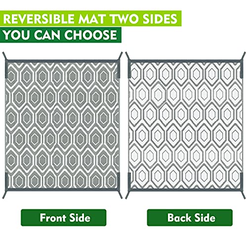 fifame Outdoor Camping Rug Patios Clearance Plastic Straw Weatherproof Reversible Mats, Large Floor Mat for RV, Backyard, Deck, Picnic, Beach, Trailer, Camping