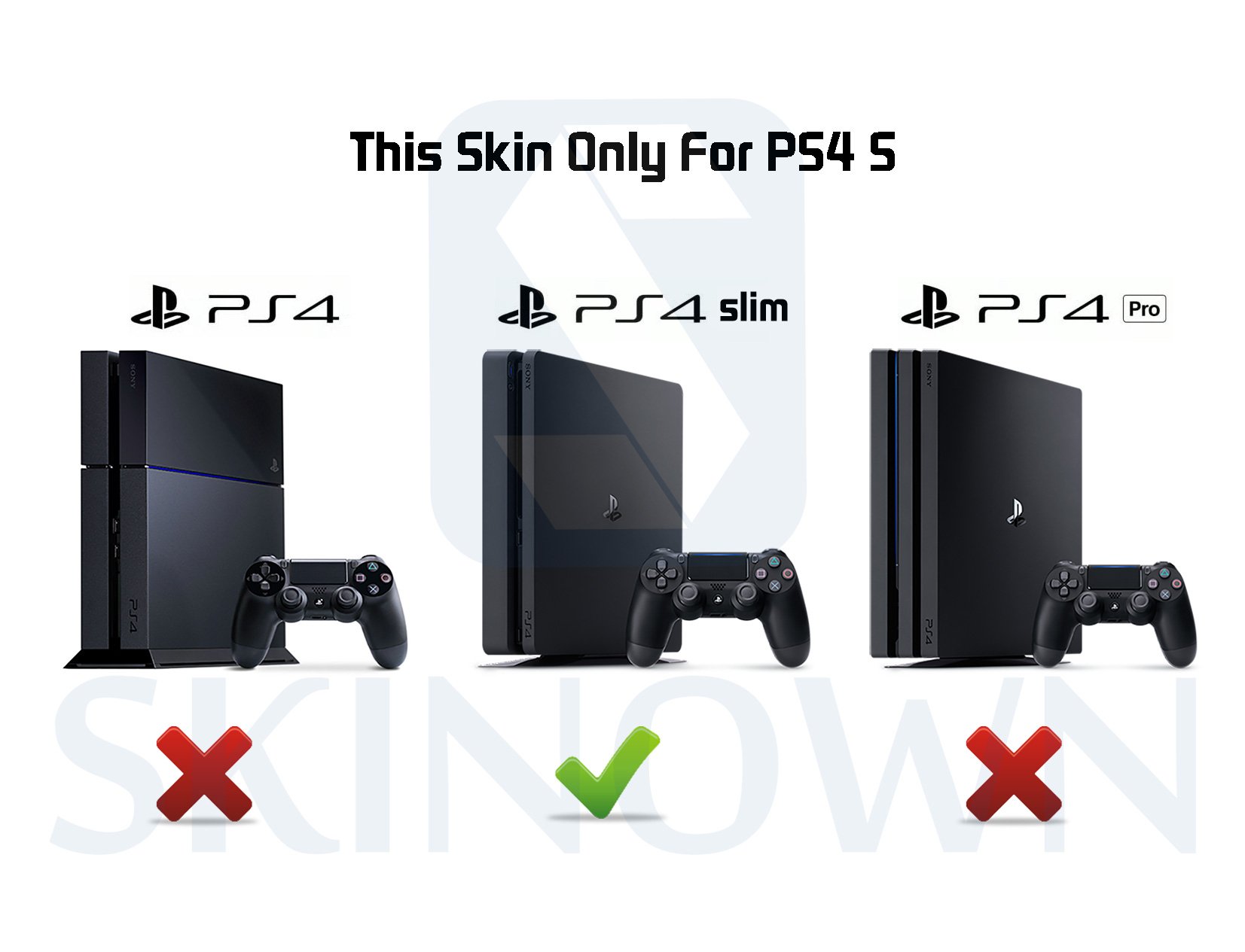 SKINOWN Skin Set Vinyl Decal Sticker for PlayStation 4 Slim Console Dualshock 2 Controllers