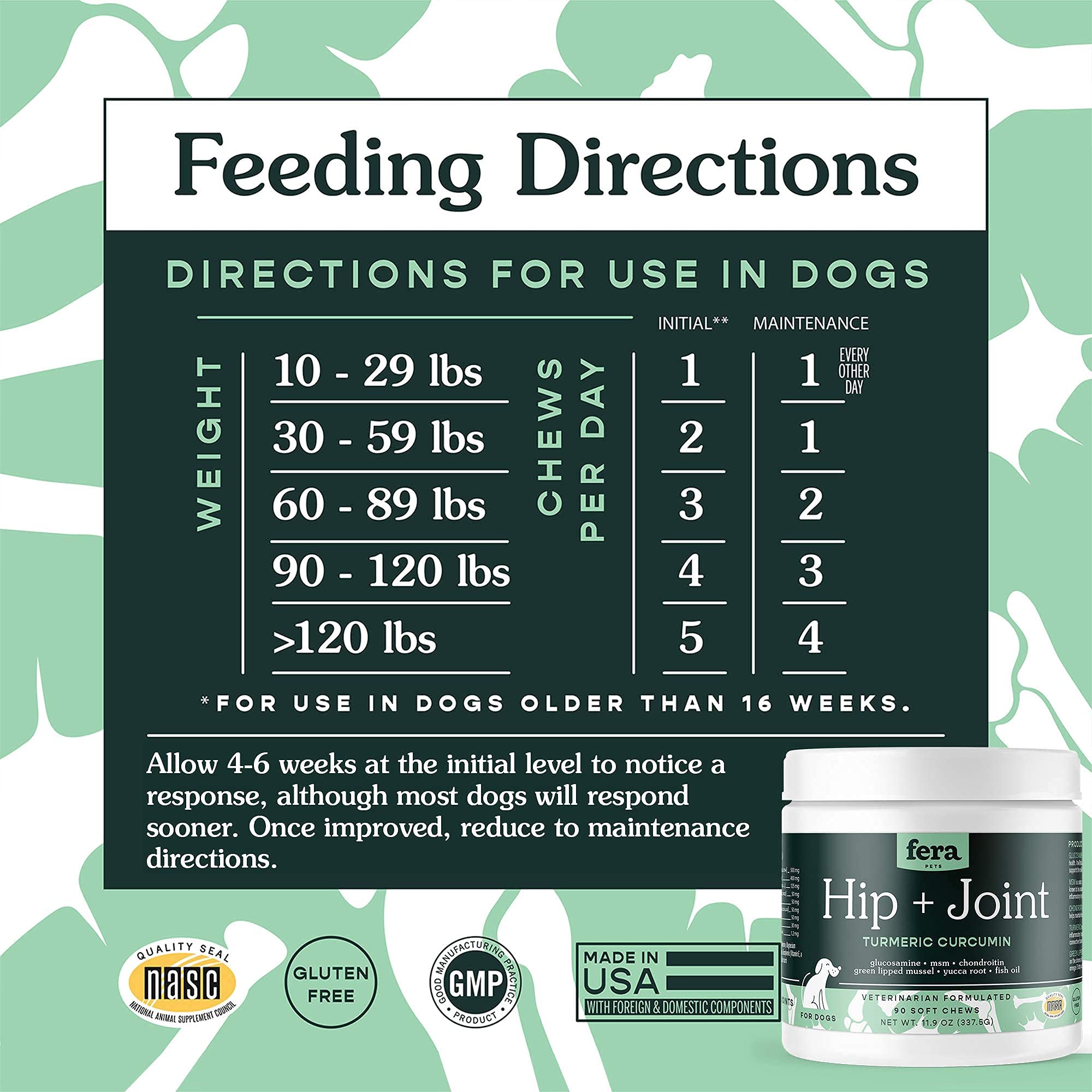 Fera Pets Probiotics and Hip & Joint Supplements for Dogs Bundle β All Natural Probiotics Powder with 5 Billion CFUs per Scoop β Joint Care and Health Support Chewy Dog Treats (90 Soft Chews)