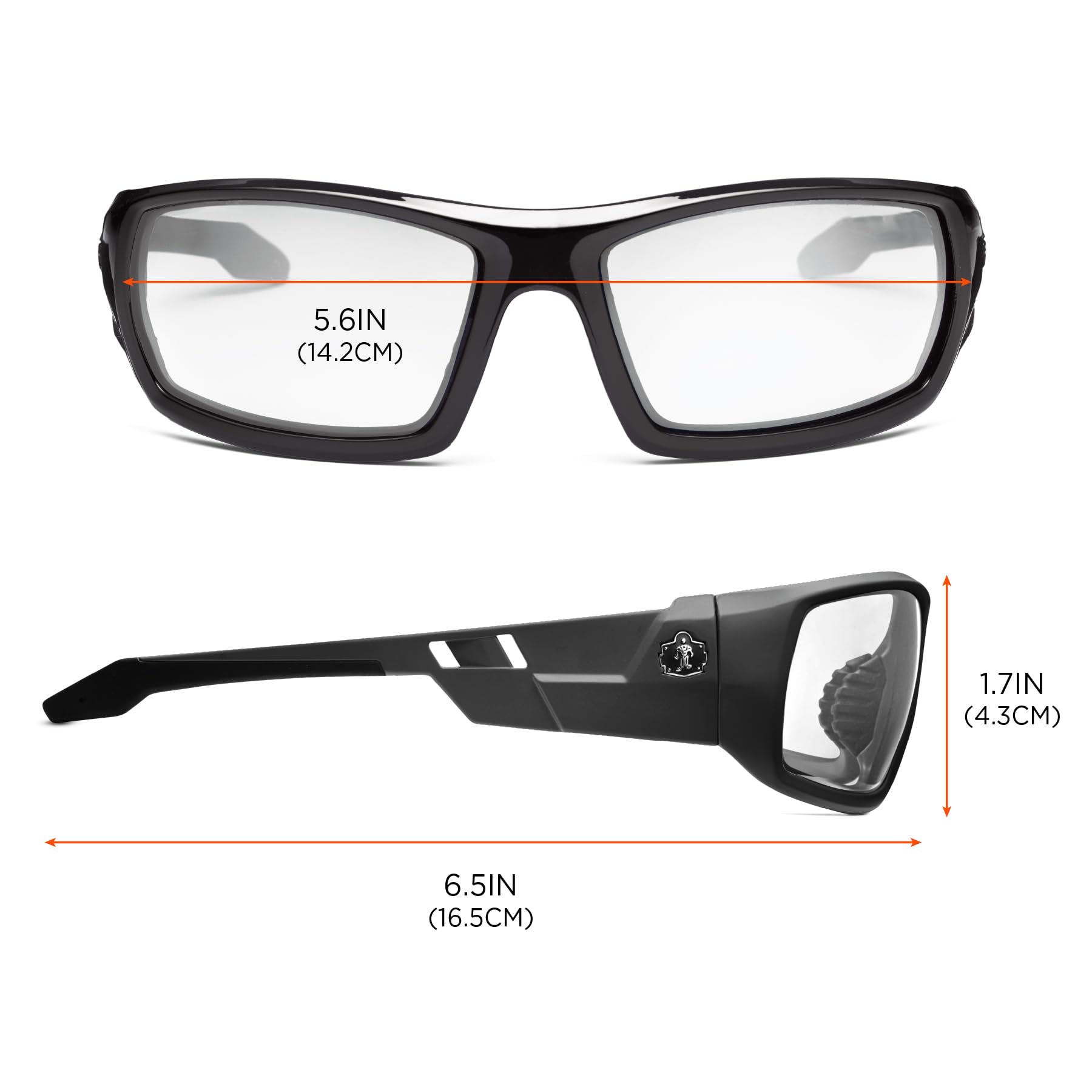 Ergodyne Skullerz Odin Anti-Fog Safety Glasses - Black Frame, Clear Lens