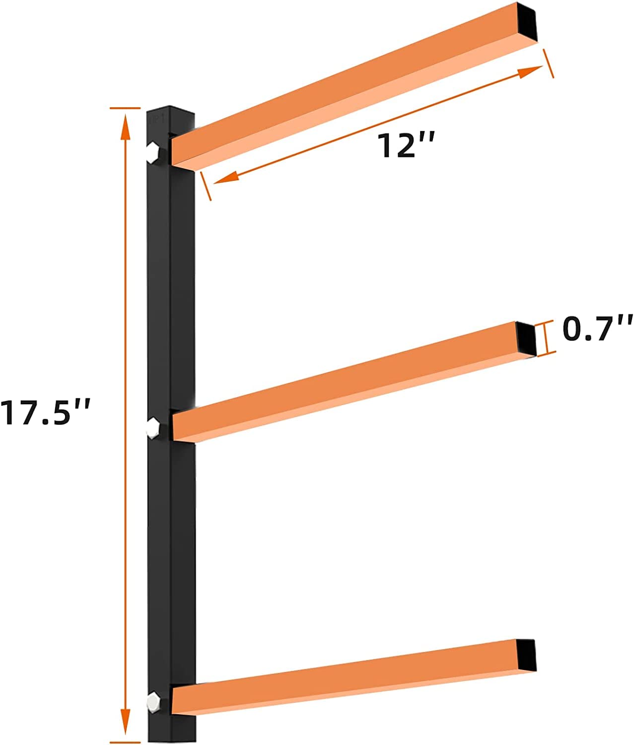 ZWanPing Lumber Storage Rack,Lumber Rack Wall Mount Wood Organizer and Lumber Storage Metal Rack with 3-Level - Indoor & Outdoor Use, 4 Pack