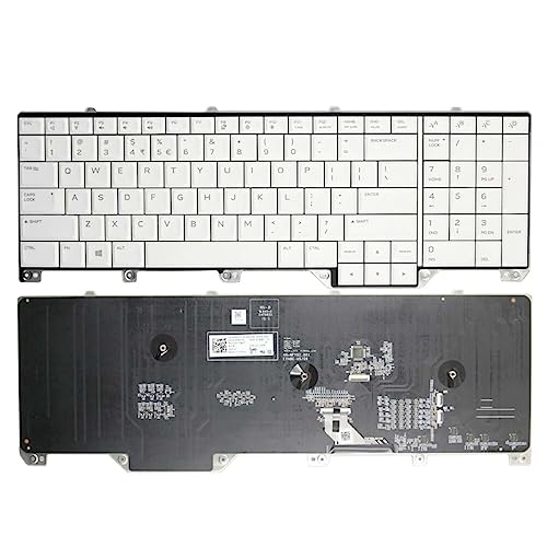 Laptop Keyboard Compatible with Dell Alienware Area-51m Alienware17 R5 P38E White US RGB Backlit