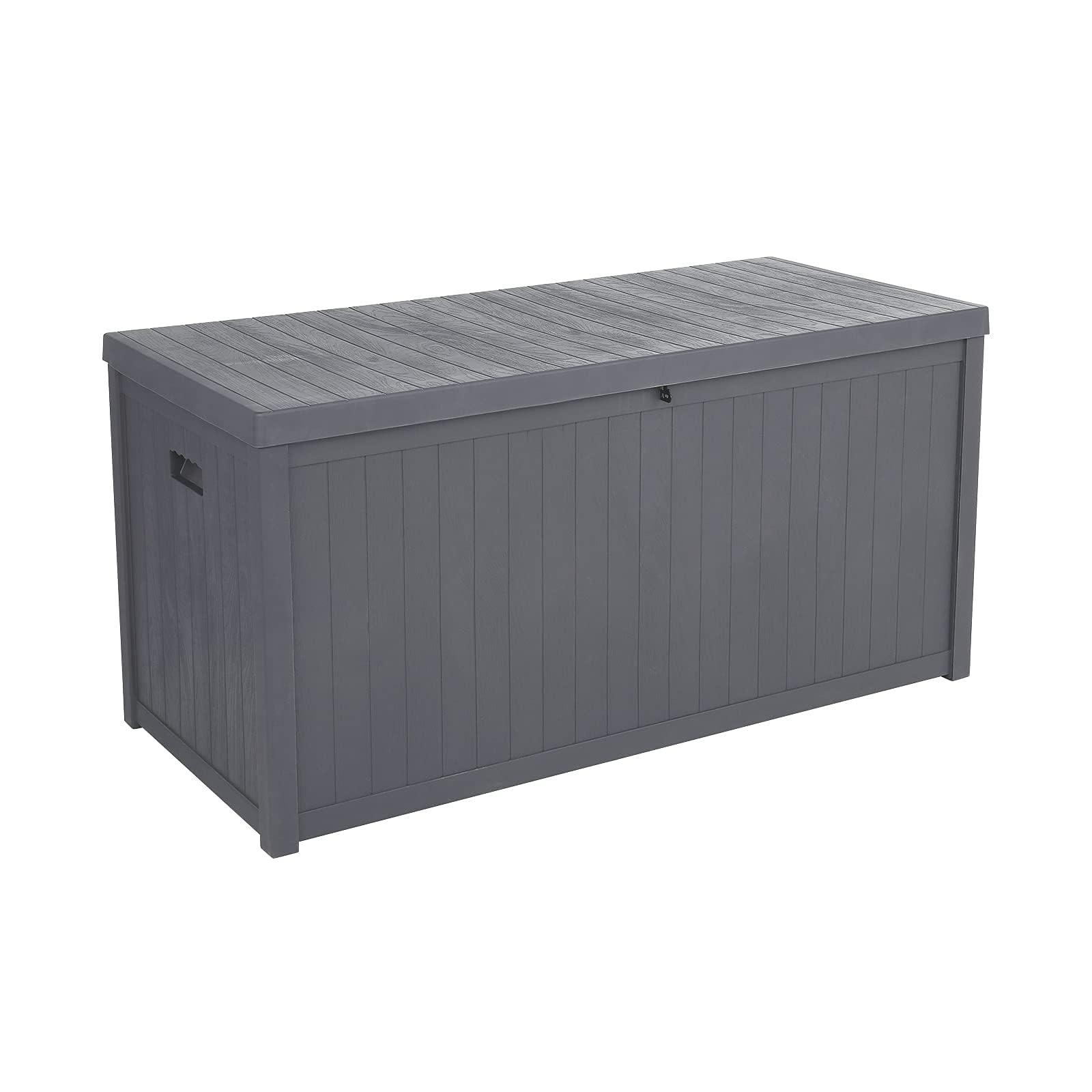 EPOFIT 113 Gallon Resin Deck Box, Waterproof Outdoor Storage Box with Lockable Lid and Handles, Large Deck Storage for Outdoor Gear, Patio Furniture Cushion, Gardening Tools, Grey