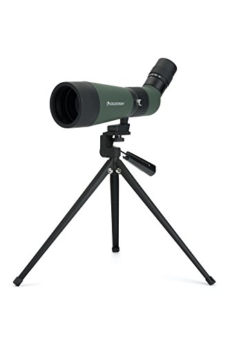 Celestron – LandScout 60mm Angled Spotting Scope – Fully Coated Optics – 12–36x Zoom Eyepiece – Rubber Armored – Tabletop Tripod