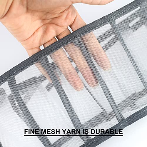 FGSAEOR Wardrobe Clothes Organizer (3 Pcs), Closet Underwear Organizer Drawer Divider Baskets For Folded Clothes, Clothing Storage Bins for Bedroom - Grey