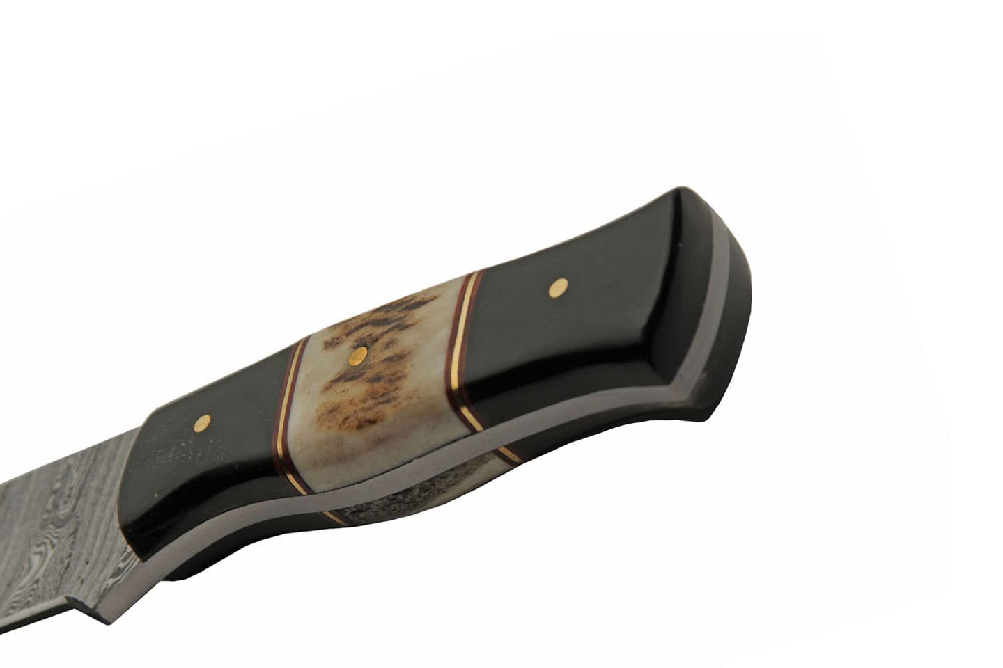 Buffalo Damascus Steel Blade | Horn/Stag Handle 7 inch Hunting Knife