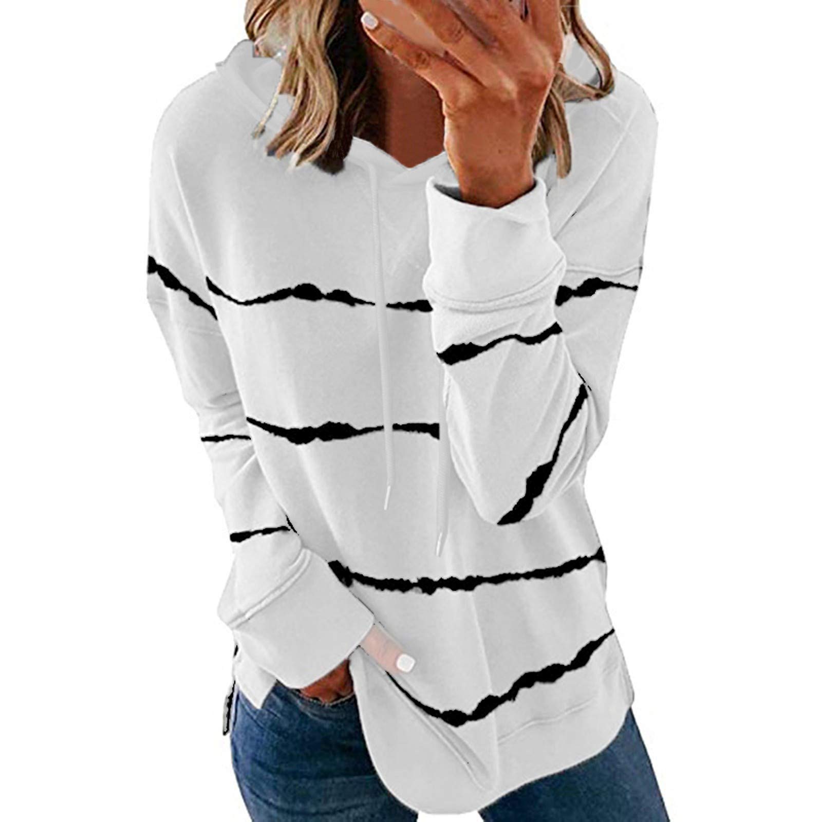 CKCC Fall Clothes Women Sweaters Yellow Sweatshirt Light Gray Womens Trendy Sweatshirts Reverse tie dye Rainbow Happy Shirt Bear lace Tops Blue Blouses, White, 5x-Large