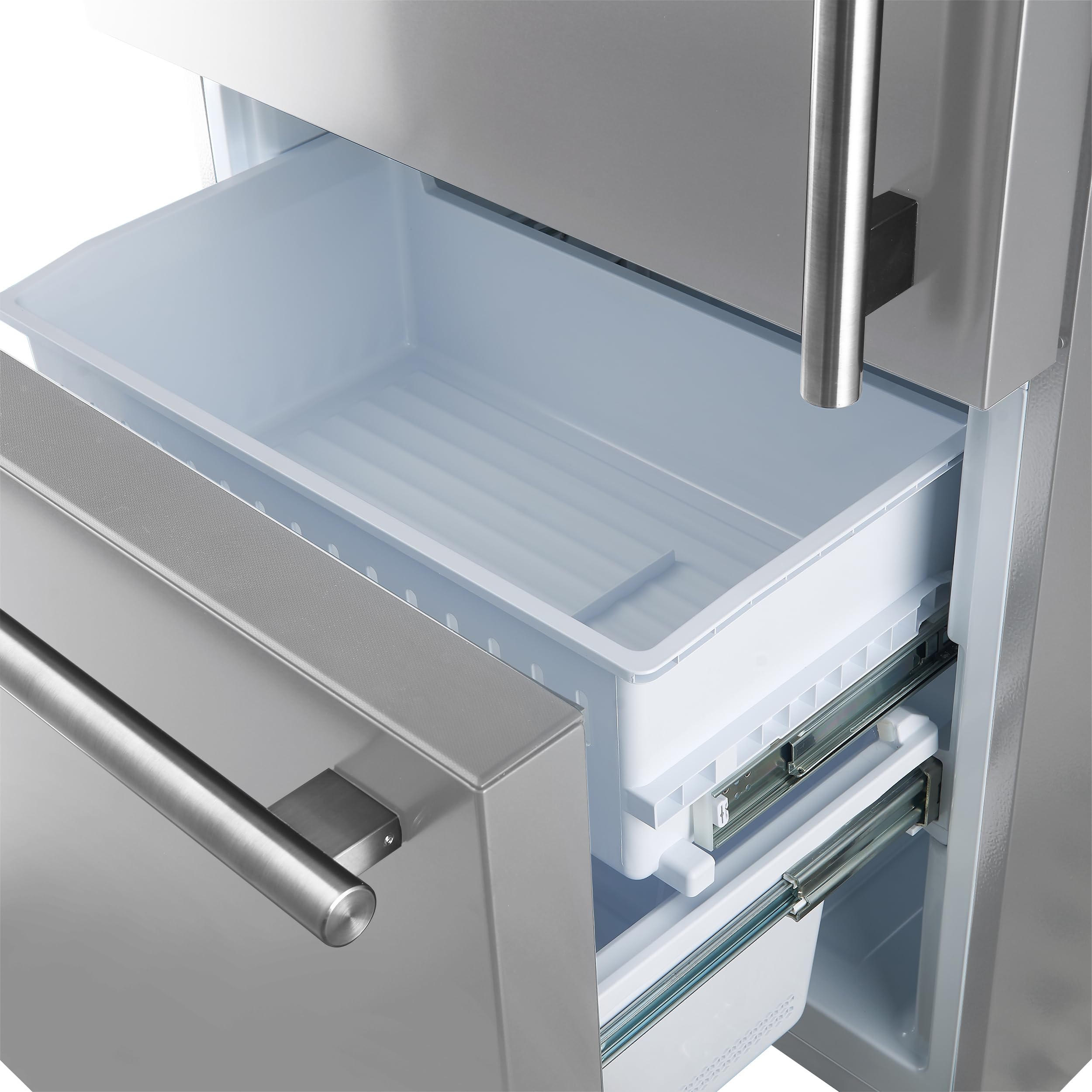 Forno 31" Milano Espresso Refrigerator with Bottom Freezer - 17.2 cu. ft Counter Depth Refrigerator with Touch Control & LED - Stainless Steel Fridge with Adjustable Door Bins and Crisper Drawer