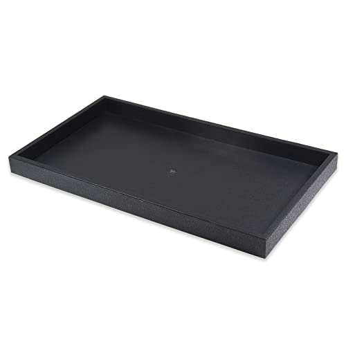 CuteBox Company Black Plastic Tray (14.75β x 8.25β x 1β) with 24 Compartments White Wooden Tray Insert for Jewelry Storage, Organization, Merchandise, Display
