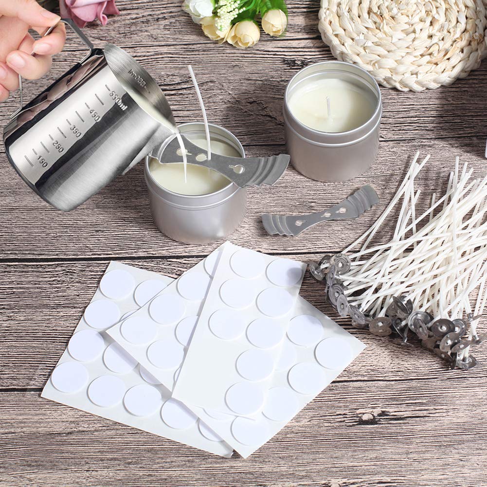 Candle Making Kit, Soy Wax DIY Candle Craft Tools Including Pouring Pot, Wicks, Wicks Sticker, 3-Hole Wicks Holder, Natural Soy Wax and Spoon