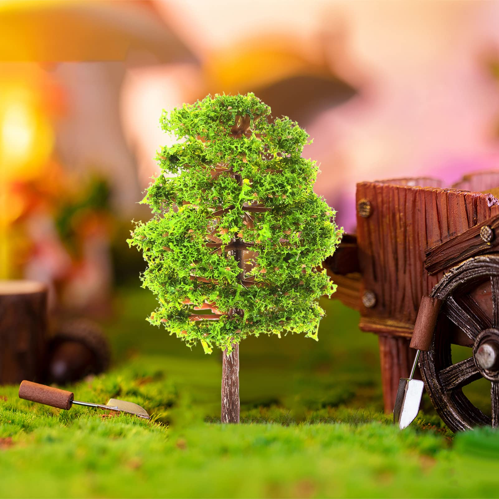 DOITOOL 20pcs Mini Animal Figurines Artificial Plants Diorama Models Miniature Landscape Trees Tree Cake Decorations Diorama Supplies Diorama Trees N Scale Trees Christmas Accessories Gt