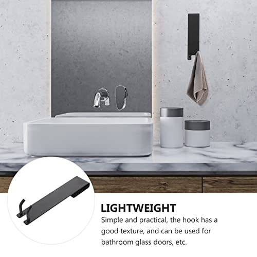 DOITOOL 5pcs Kitchen Towel Clo Universal Stainless Hooks Shower Over Long Punch Coat Hats Hangers Frameless Clothing Hanger Door Room Bathroom Extended Steel Storage Cabinet Hook Back