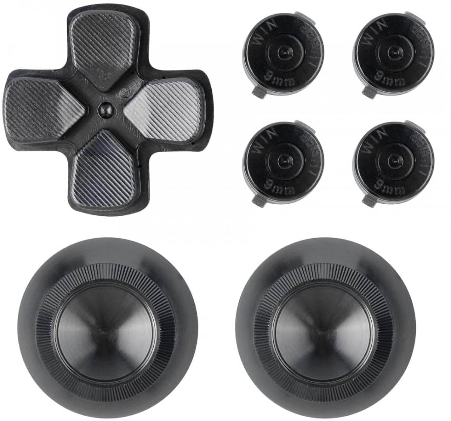 Yiootop Metal Aluminum Alloy Buttons for Playstation 5 Controller Thumbsticks Bullet D-pad Mod Buttons Replacements Kits for PS5 Controller (Chrome Rose-Bengal)