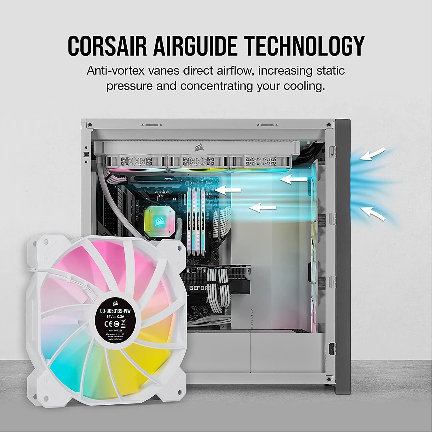 CORSAIR iCUE SP140 RGB Elite (CO-9050139) Performance 140mm - White PWM Dual Fan Kit with Lighting Node CORE (Renewed)