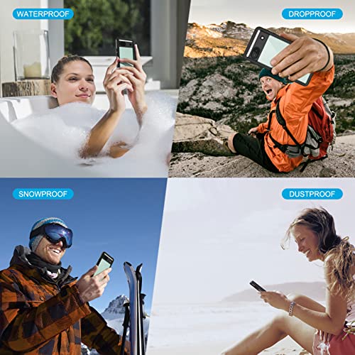 Lanhiem Pixel 6a Case, IP68 Waterproof Dustproof Shockproof Case with Built-in Screen Protector, Full Body Rugged Protective Cover for Google Pixel 6a 5G, Black/Clear