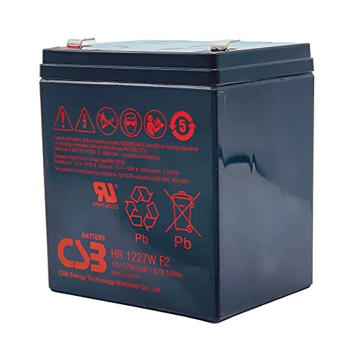 CSB HR1227W F2 12 Volt 27 Watt SLA Sealed Lead Acid Battery