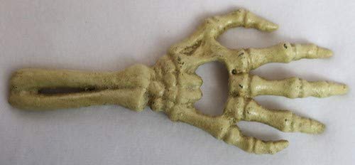 Design Toscano Skeleton Hand of Destiny Sculptural Bottle Opener, Single, Faux Bone Finish Twin