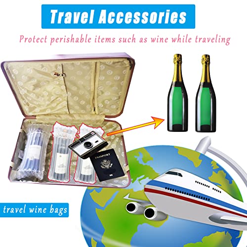 STAYWILD 10 Packs Wine Travel Inflatable Bag Airplane | Wine Bottle Travel Protector Bags | Bubble Travel Camping Wrap Pouches Packing for Wine Bottles(10)