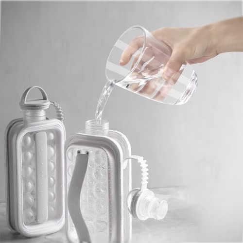 TESSTSY Portable Ice Ball Maker Bottle Makes 17 Ice Cubes, Ice Cube Molds Bottle Creative Ice Hockey Bubble Ice Maker Kettle for Whiskey/Hockey/Champagne/Juice/Coffee
