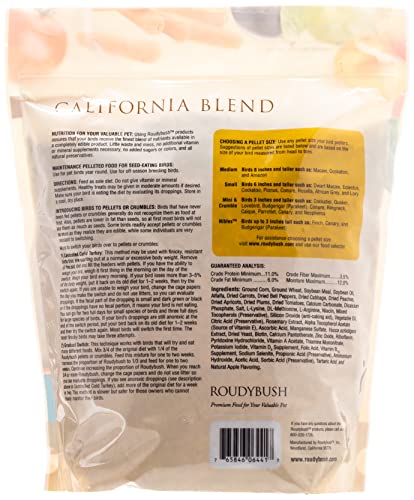 RoudyBush California Blend Bird Food, Mini, 44-Ounce