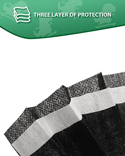 FriCARE ECOGUARD Kids Face Mask, Made-in-USA, 3-Layer Disposable Mask for Children, Breathable & Comfortable, 50 Pack (Black)