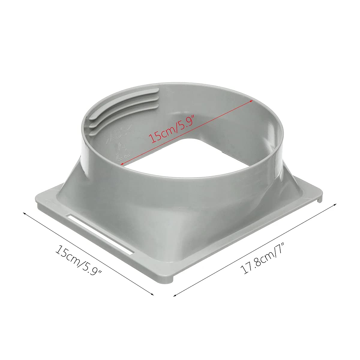 Portable Air Conditioner Exhaust Hose Coupler - 5.9 inch/6 inch AC Hose Coupler Extension, Portable Window Adapter A/C Unit Tube Connector Mobile air Conditioning Accessories (Square to Round)