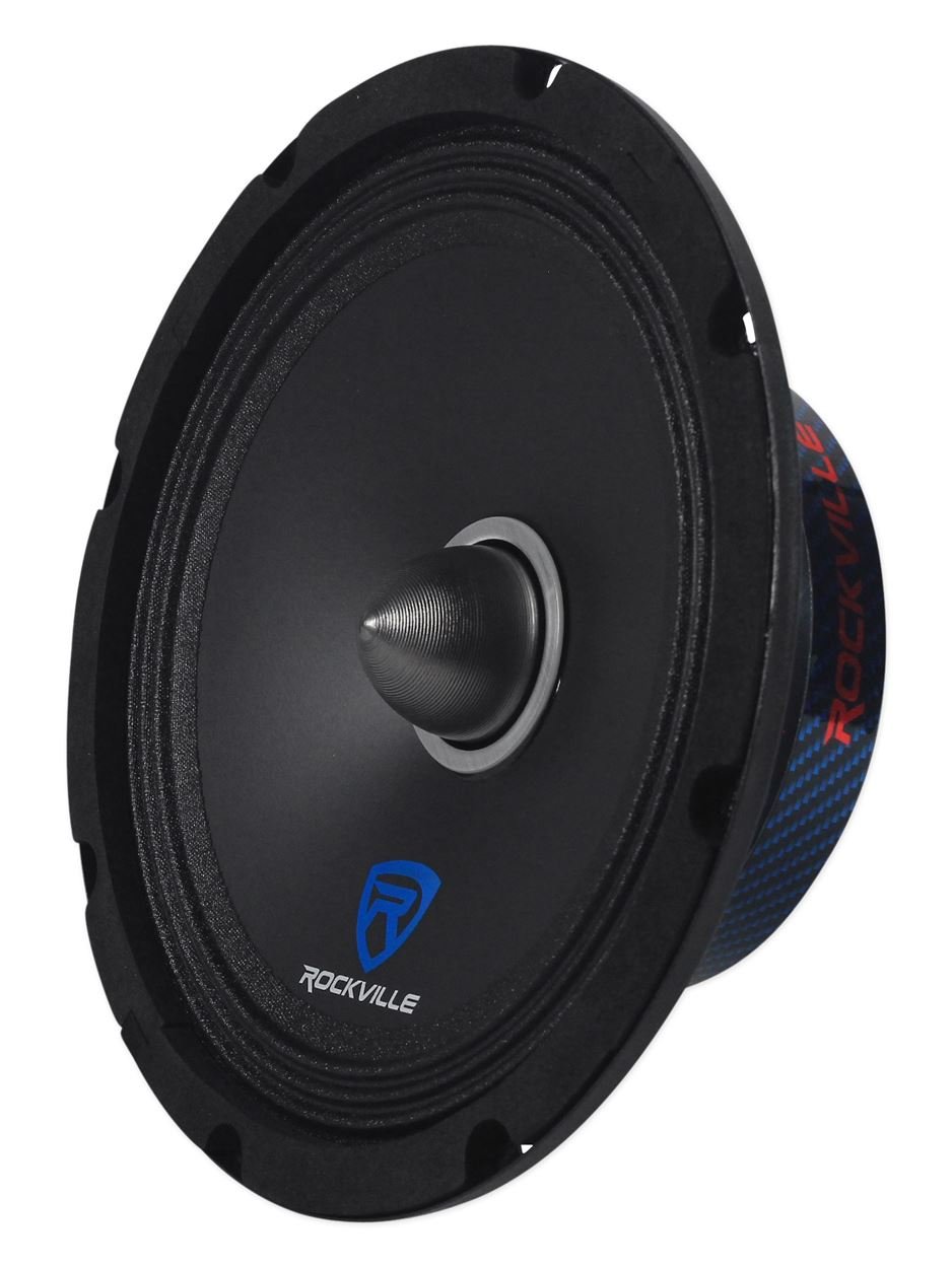 Rockville (8) RXM84 8" 2000w 4 Ohm Mid-Range Drivers Car Speakers, Mid-Bass