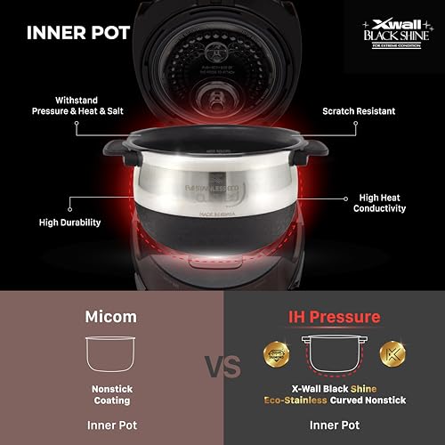 CUCKOO CRP-BHSS0609F | 6-Cup (Uncooked) Induction Heating Pressure Rice Cooker | 16 Menu Options, Stainless Steel Inner Pot, Made in Korea | White