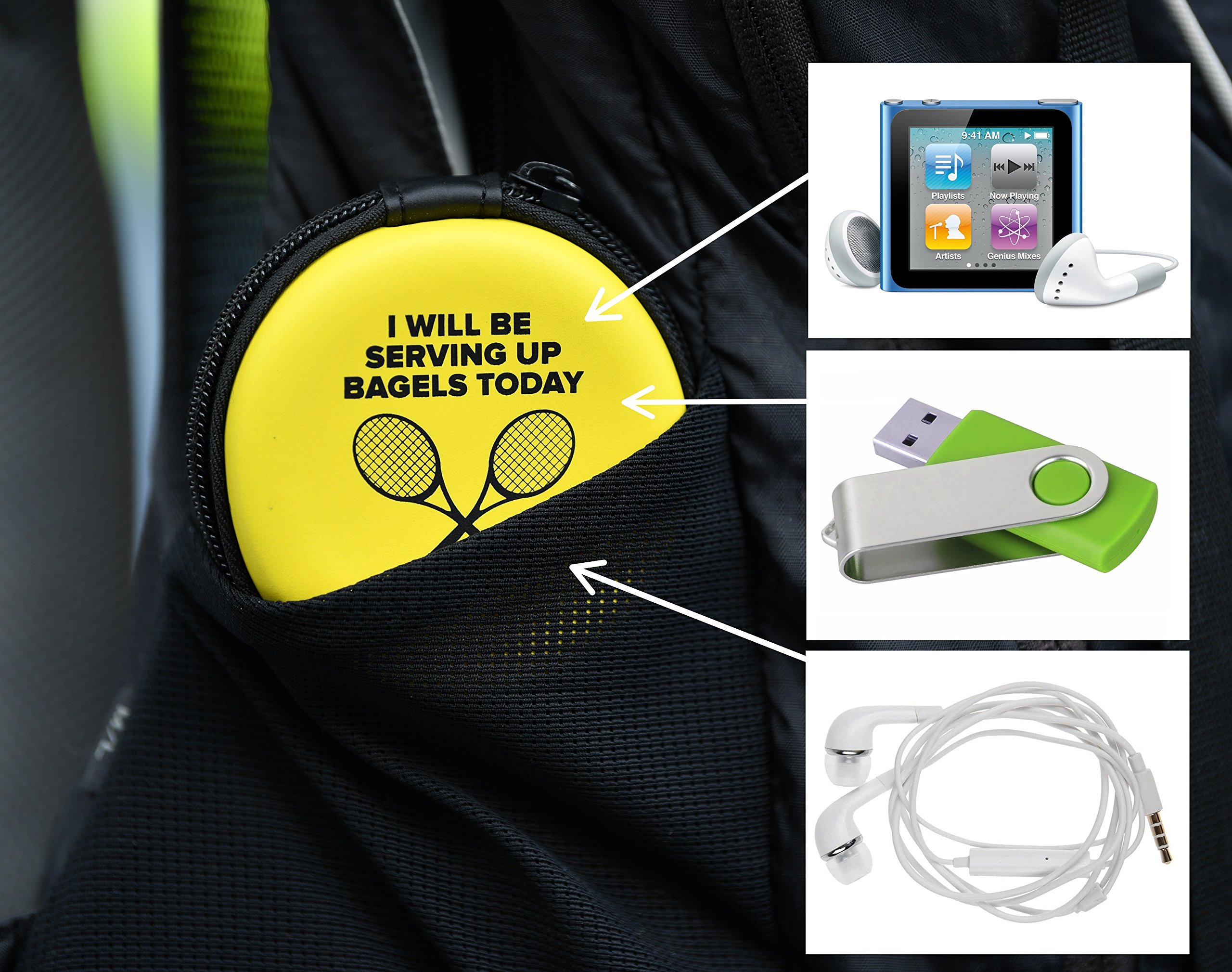 BusyBee Vibration Dampener (Pack of 6) with 6 Mottos in Tennis Ball Zipper Pouch
