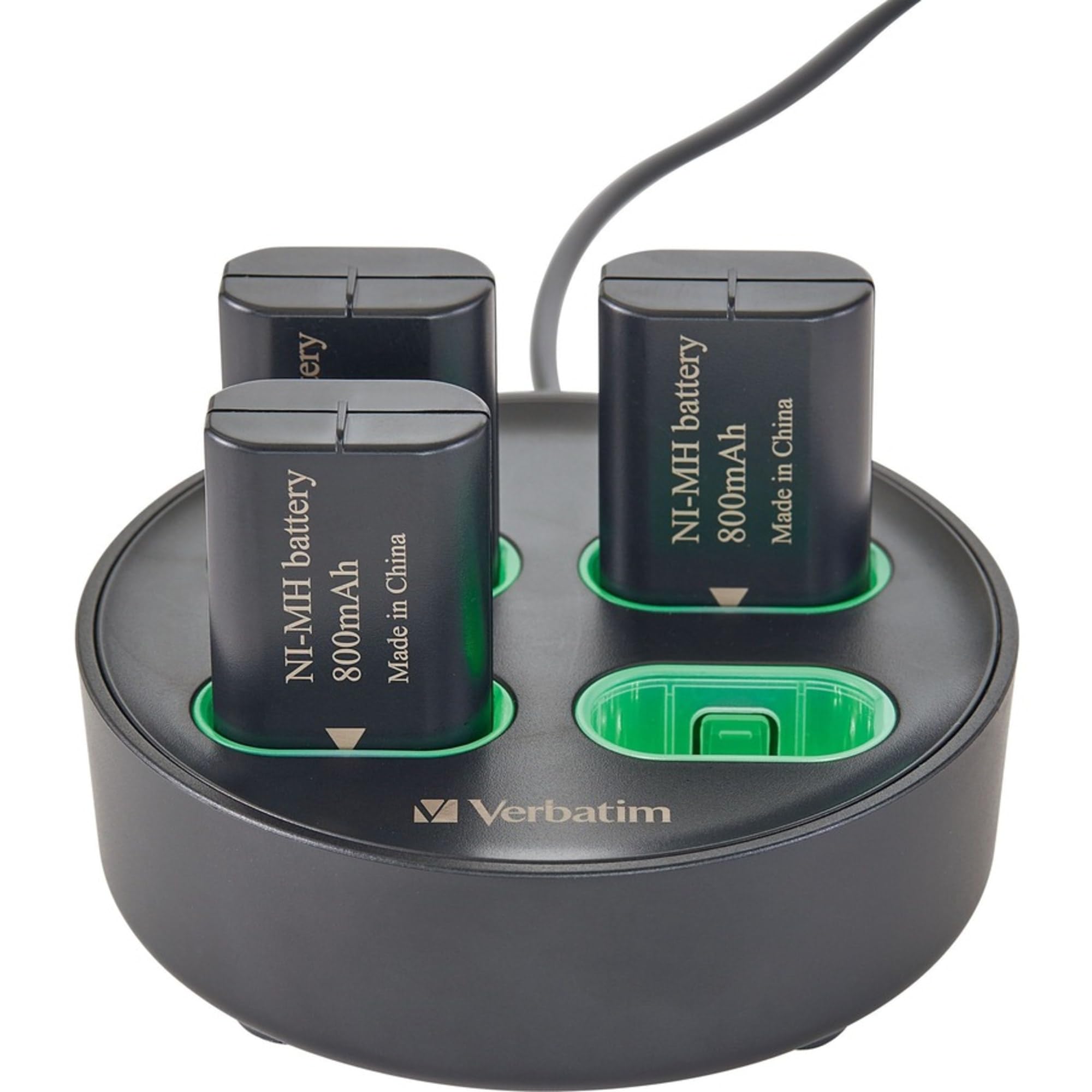 Verbatim Charging Stand with 4 x 800mAh Rechargable Battery Packs for use with Xbox Controllers Xbox Series X, Xbox Series S, Xbox One X, Xbox One S