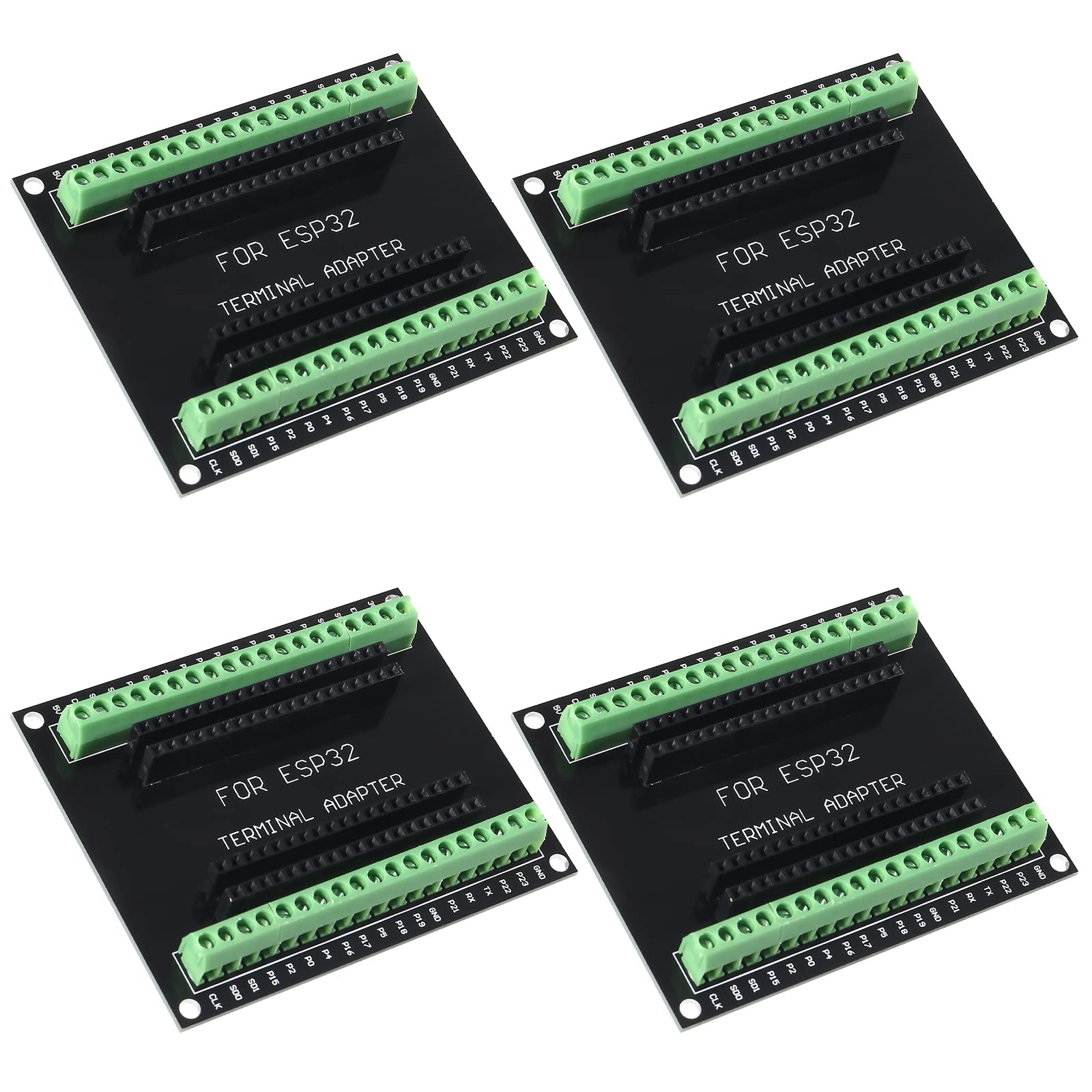 Diitao 4PCS ESP32 Breakout Board, GPIO 1 into 2 for 38PIN Narrow Version ESP32 ESP-WROOM-32 Microcontroller Development Board(ESP32 Breakout Board), Black