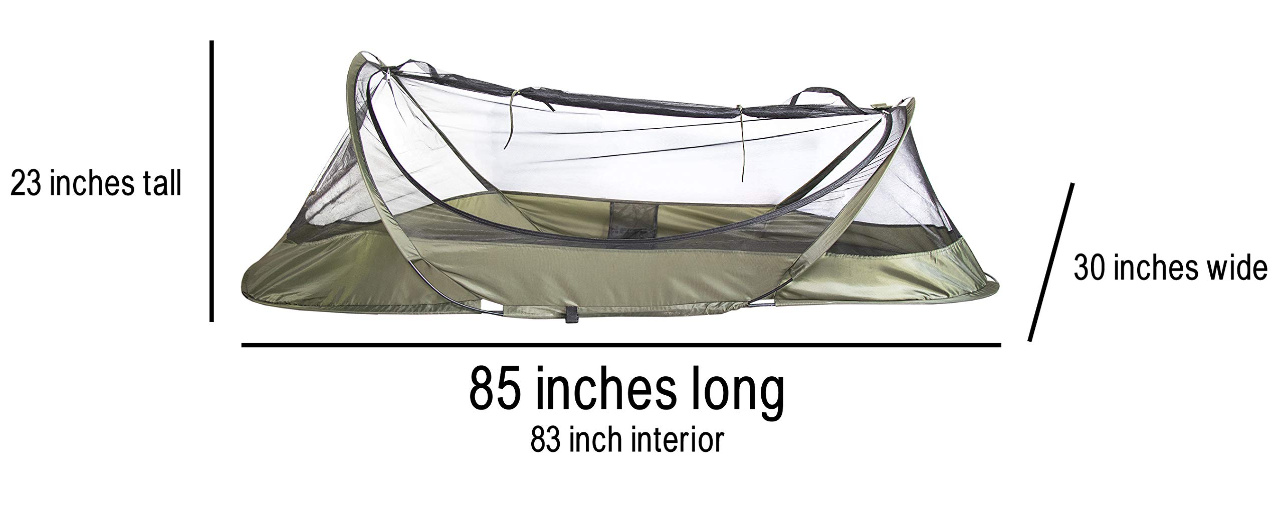 Bivy Tent Sleeping Net System for Outdoors, Camping, Home and Mesh Protection (OD Green)