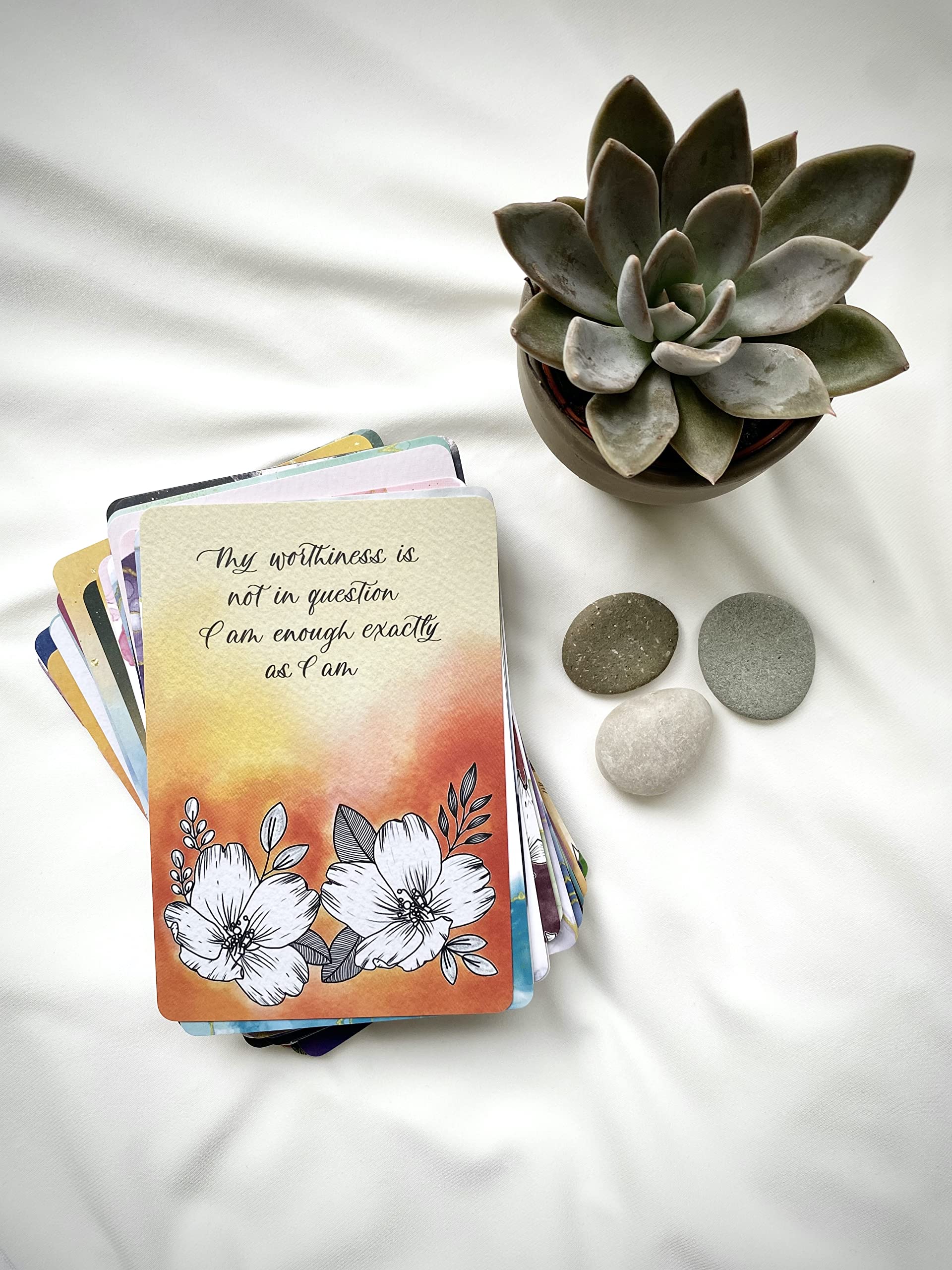 Erin Merrihew Mantra Card Deck | Daily Positive Affirmation & Motivational Cards | 52 Healing Messages for Self-Love & Empowerment