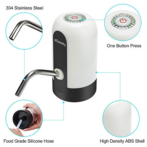 eSeedy Water Dispenser, Automatic Electric Drinking Water Pump for 5 Gallon Water Bottle and Water Jugs