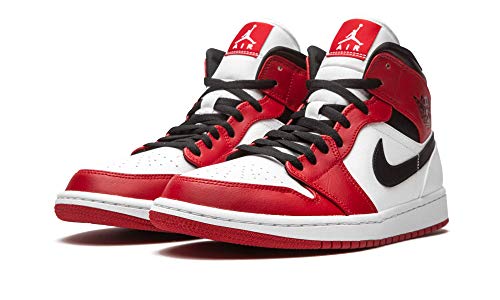 Nike Men's Air Jordan 1 Mid Chicago 2020", White/Gym Red/Black, 12