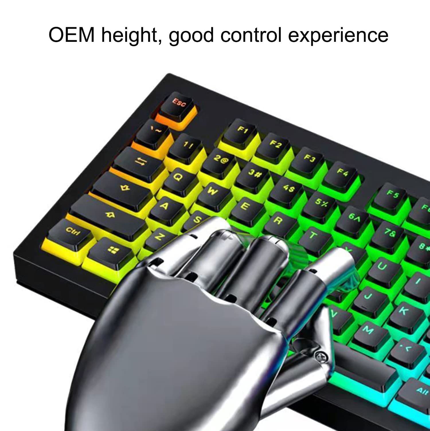 Buzhi PBT Pudding Keycaps for DIY Cherry MX RGB Gaming Mechanical Keyboard Doubleshot OEM Profile 104 Key Set (White)