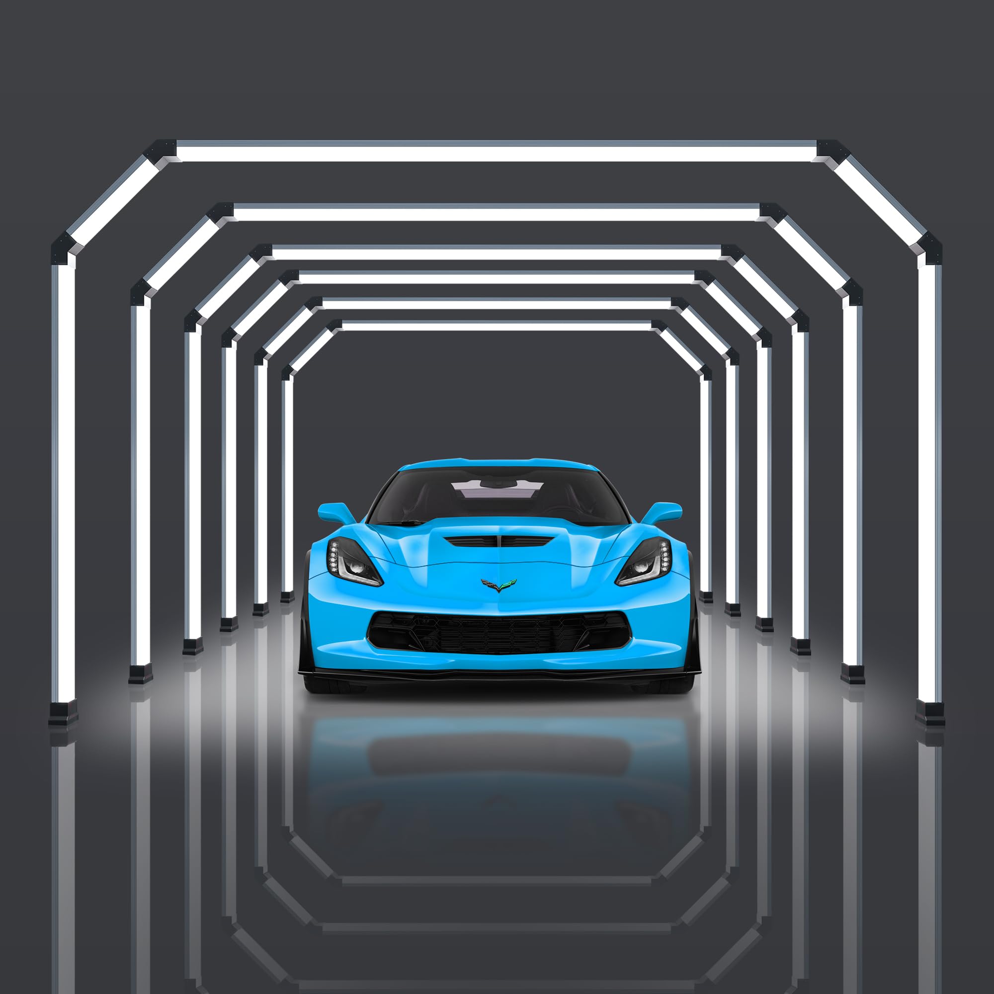 GOSLARLIT LED Tunnel Lighting, Car Detailing Tunnel for Car Care,Inflatable 6500k,110-120lm/v,100mm