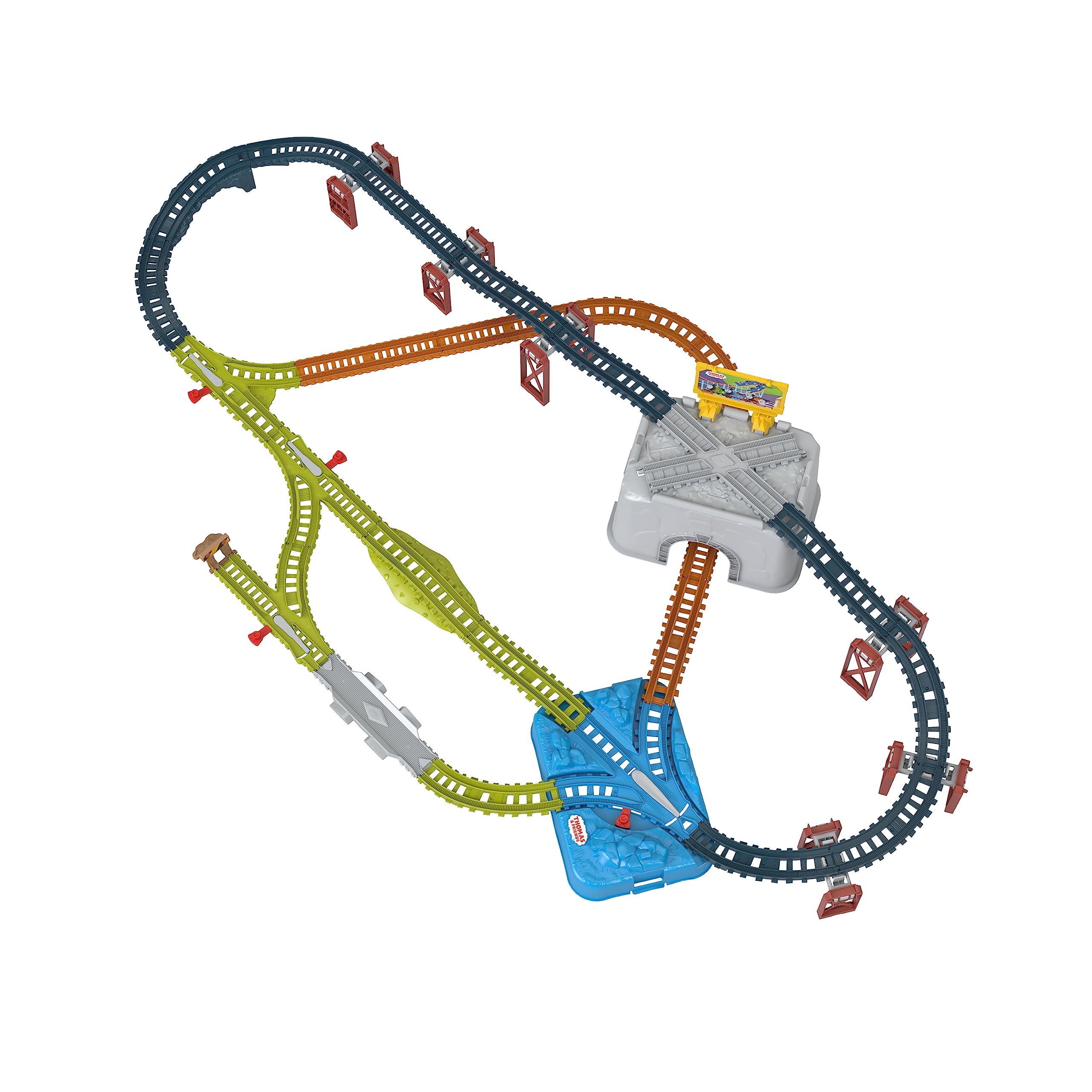 Thomas & Friends Toy Train Set TrackMaster Builder Bucket, 25 Track Pieces in a Storage Container for Preschool Pretend Play Kids Ages 3+ Years