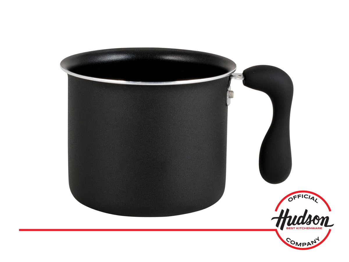 HUDSON Nonstick Black Milk Pot 0.9Qt Cookware, Pots and Pans, Dishwasher Safe, Black