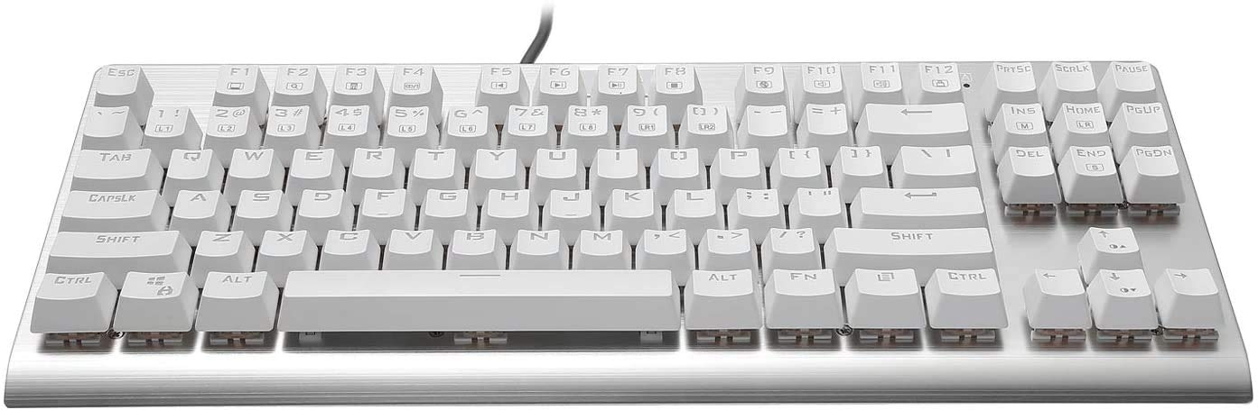 Chuangquan Z-77 Mechanical Wired Gaming Keyboard, Black Switch, Rainbow LED Backlit, Water Resistant, for Windows PC and Laptop