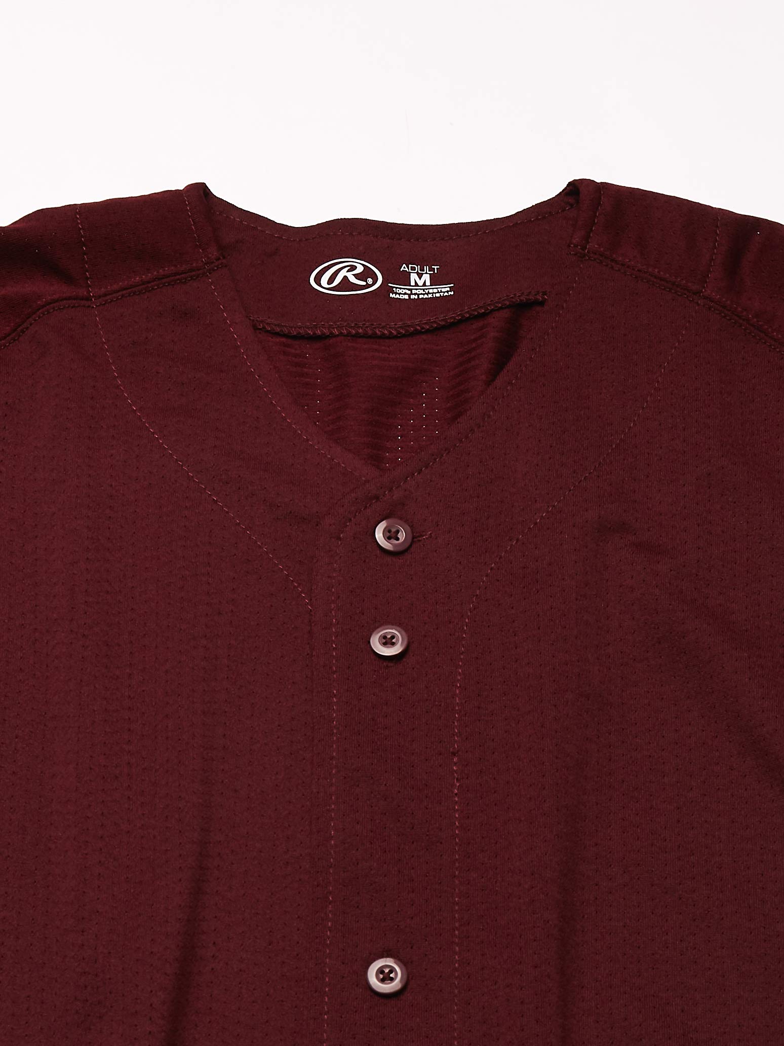 Rawlings Men's Full Button RBJ167 Jersey , Maroon, Large