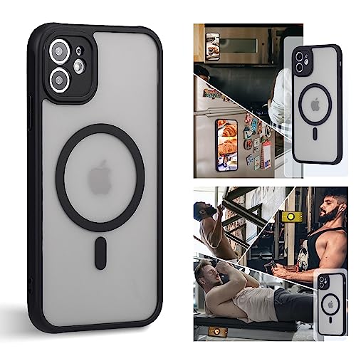 Yetagso Magnetic for iPhone 11 Case,Slim Strong Magnetic iPhone 11 Phone Case,Soft Frame Matte Back Anti-Fingerprint Shockproof iPhone 11 (6.1 inch) Case Compatible with MagSafe Accessories,Black