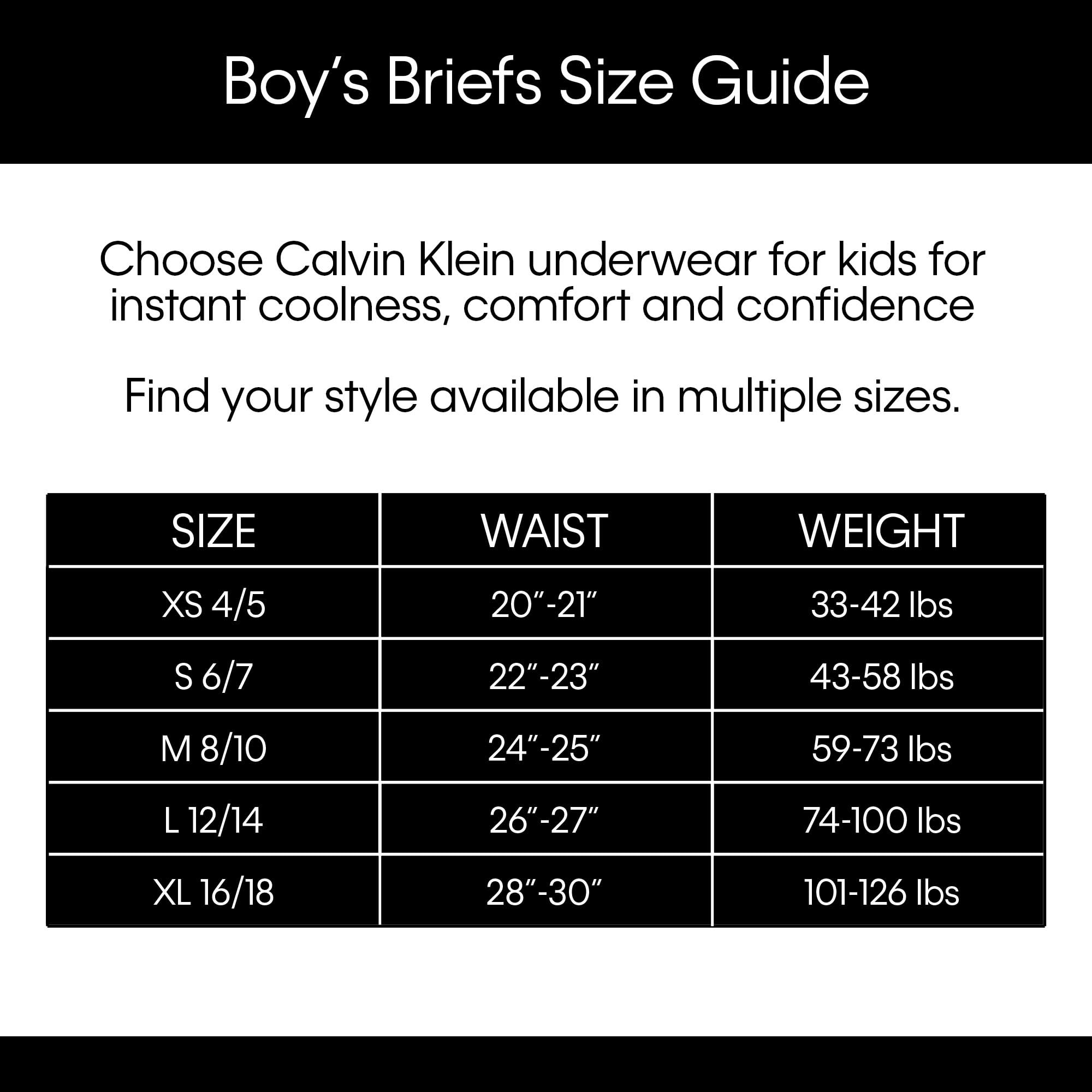 Calvin Klein Boys' Little Modern Cotton Assorted Briefs Underwear, 3 Pack, Black/Black/Black, X-Small