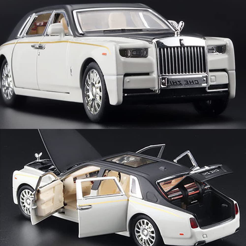 EROCK 1:32 Rolls-Royce Phantom Model Car,Zinc Alloy Pull Back Toy car with Sound and Light for Kids Boy Girl Gift,Collection of car model enthusiasts. (white)
