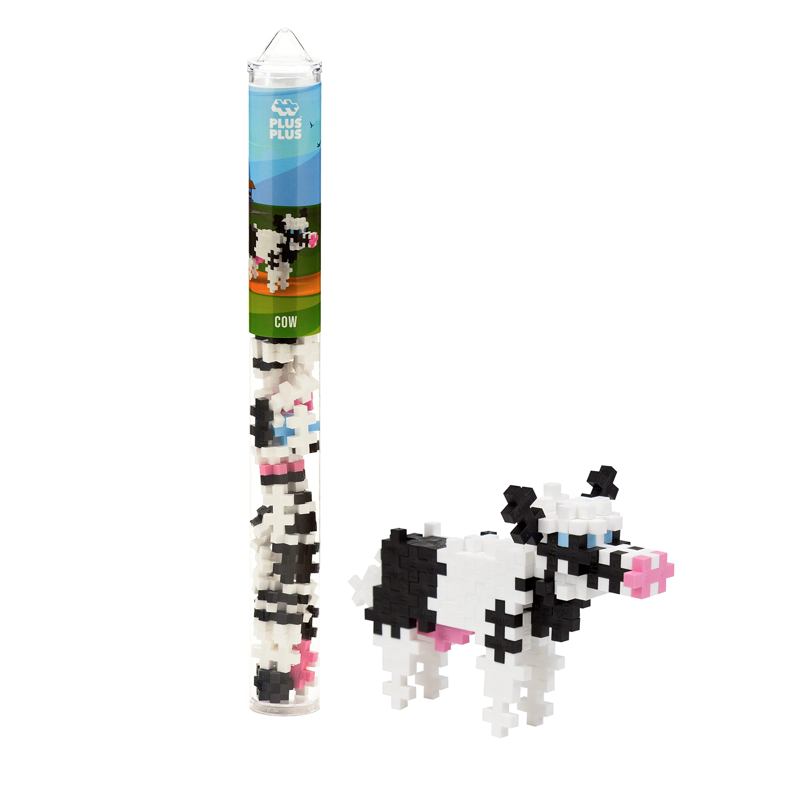 PLUS PLUS Building Block Playset Kit, Themed Figures 3D Puzzle, Fun Stem Toys for Kids, 350 Mini Interlocking Pieces - 5 Tube Bundle, Farm