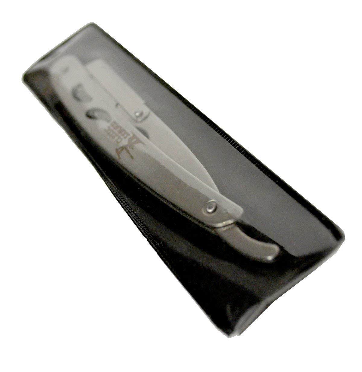 Classic Samurai CS-102 Stainless Steel Professional Barber Straight Edge Razor with 15 Astra Double Edge Razor Blades (Silver + 15 Astra Blades)